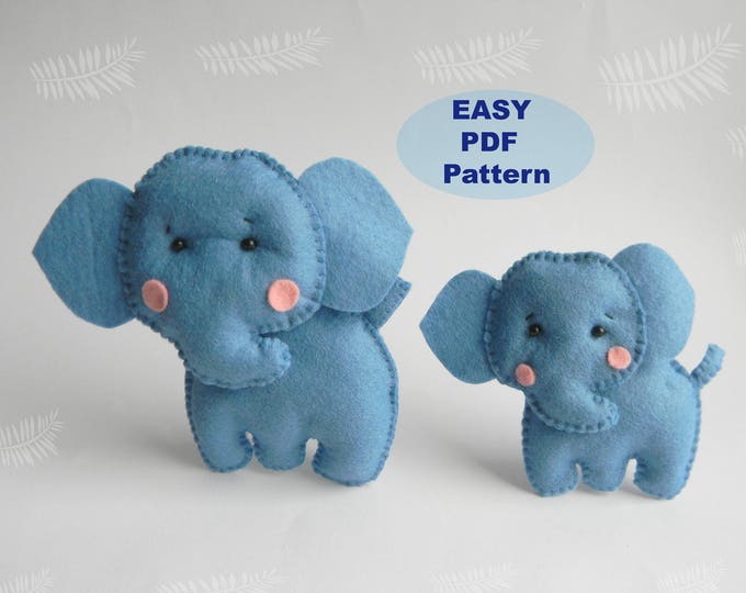 Felt Elephant Sewing Pattern PDF INSTANT DOWNLOAD - Etsy Australia