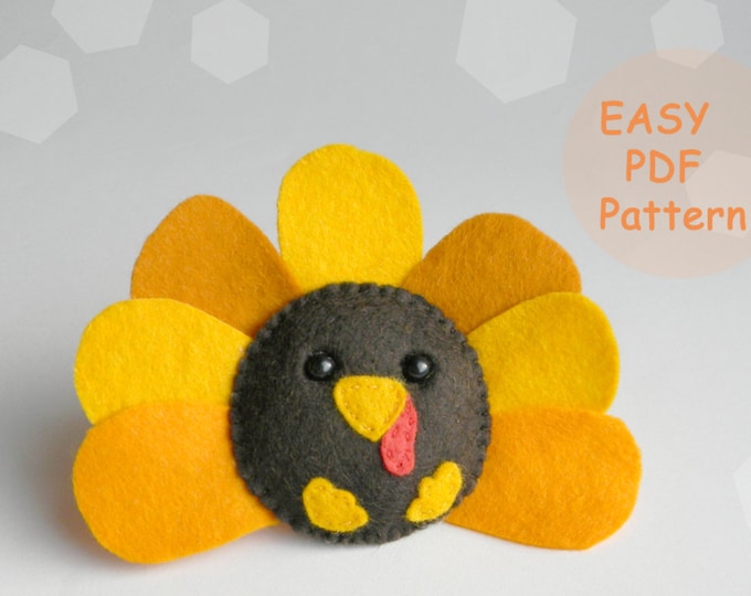 Easy PDF Pattern Felt Turkey Ornament Turkey Plush Toy Turkey - Etsy