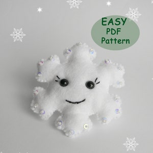 PDF Pattern Felt Snowflake Easy Christmas Snowflake Ornaments Pattern ...