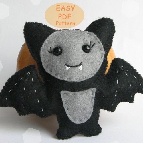 PDF Felt Bat Sewing PATTERN & Tutorial Halloween Bat Felt | Etsy