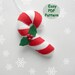 PDF pattern candy cane Easy christmas ornaments pattern Felt | Etsy