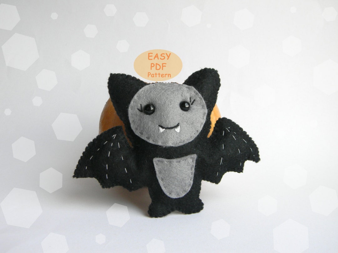 Easy PDF Pattern Felt Bat Ornament Halloween Ornaments Kawaii Bat ...