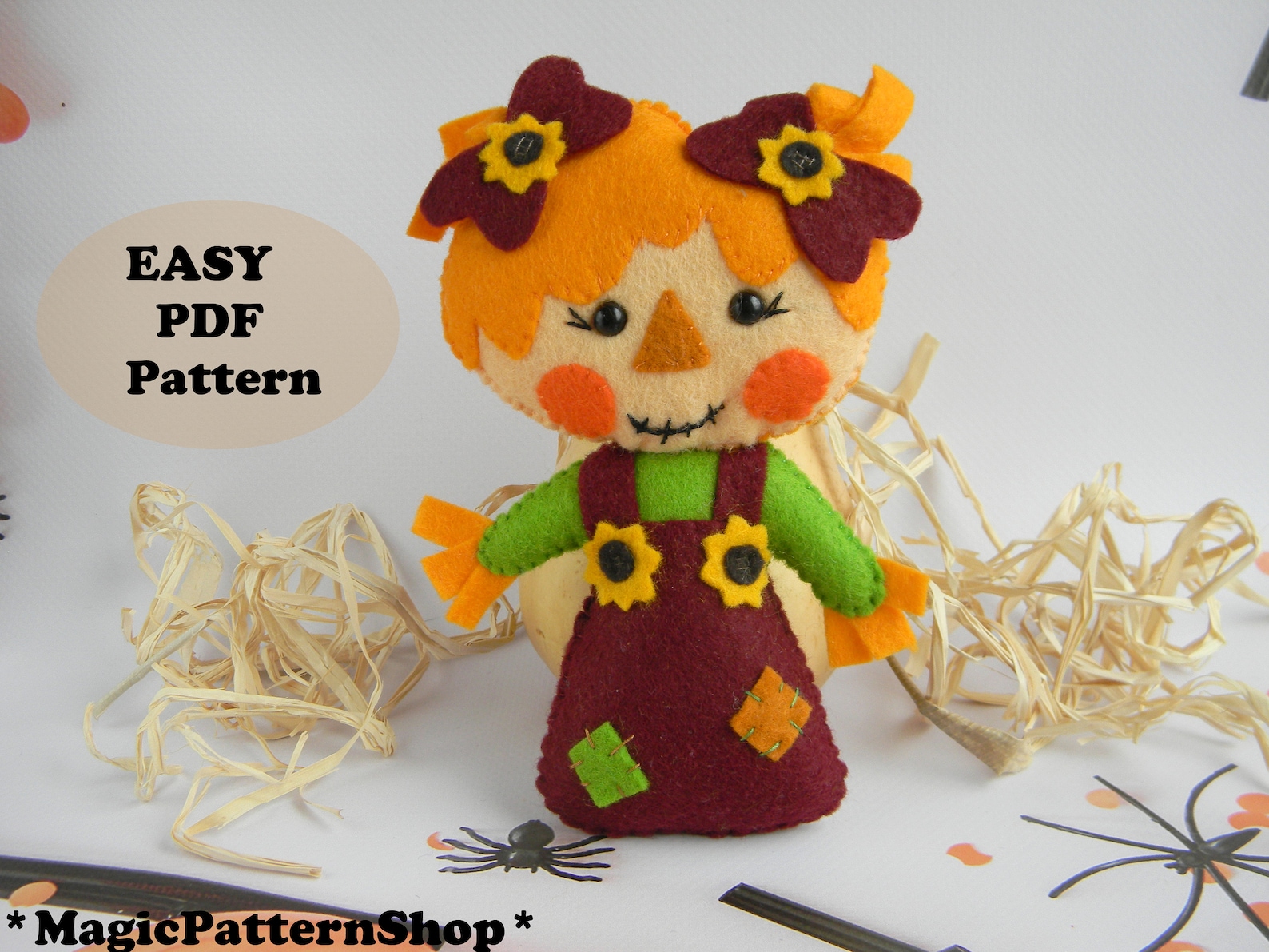 Scarecrow Felt Pattern PDF Scarecrow Doll Sewing Pattern Mr Mrs ...