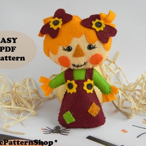 Scarecrow Felt Pattern PDF Scarecrow Doll Sewing Pattern Mr Mrs ...