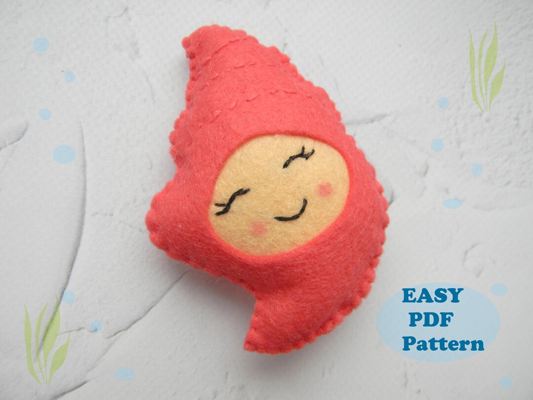 Seashell PDF Pattern Felt Seashell Sewing Pattern Kawaii Plush Seashell ...