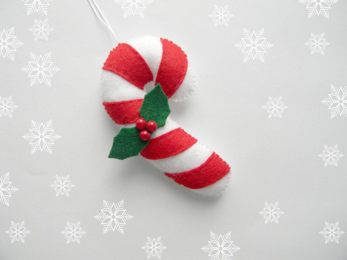 PDF Pattern Candy Cane Easy Christmas Ornaments Pattern Felt - Etsy