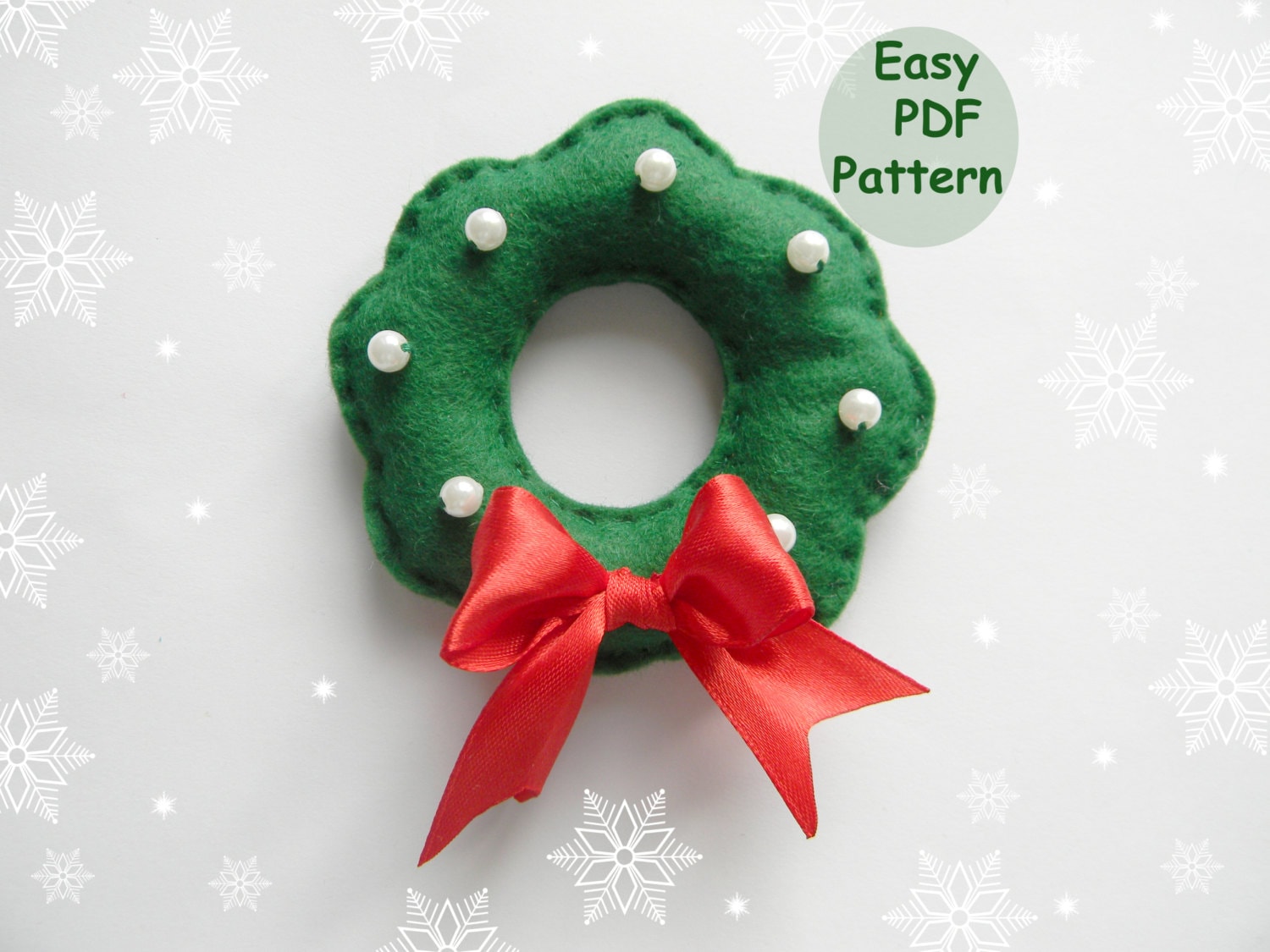 PDF pattern Holly Wreath christmas ornaments pattern Softie | Etsy