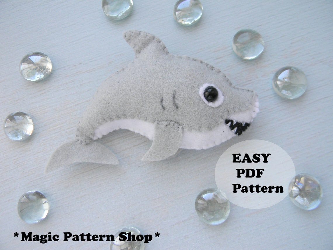 Baby Shark PDF Pattern Felt Sewing Shark PDF Tutorial Baby - Etsy