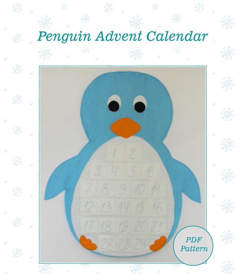 PDF Penguin Аdvent Calendar Pattern Felt Аdvent Calendar | Etsy