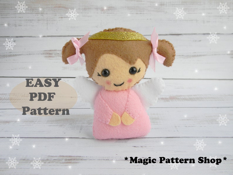 Christmas Angel Felt Ornament Felt Girl Angel Pattern PDF | Etsy
