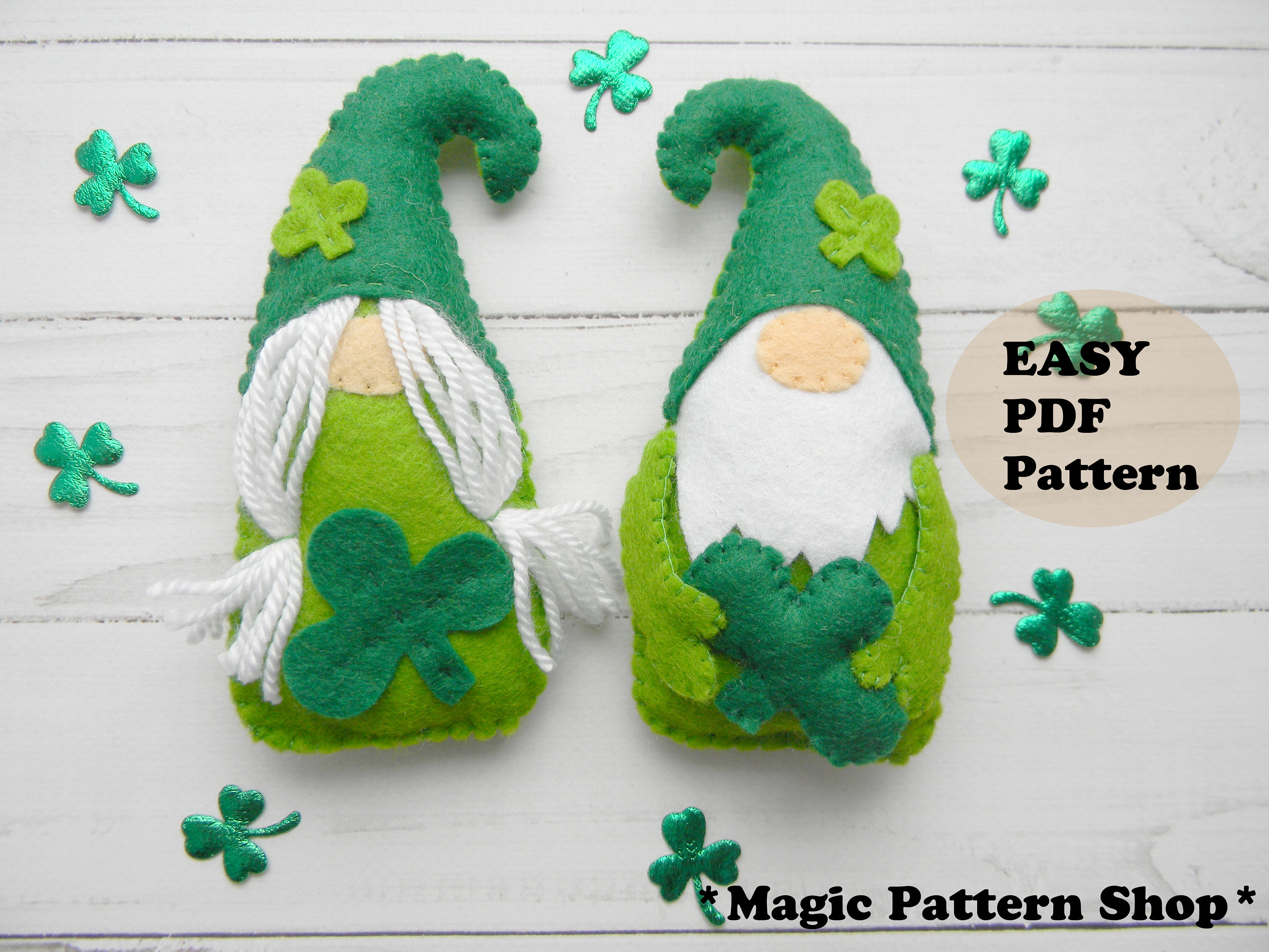 St Patrick Gnome Pattern St Patrick Day Felt Pattern Gnome - Etsy