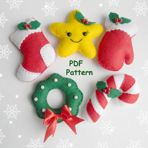 PDF Pattern Easy Christmas Ornaments Pattern Candy Cane - Etsy