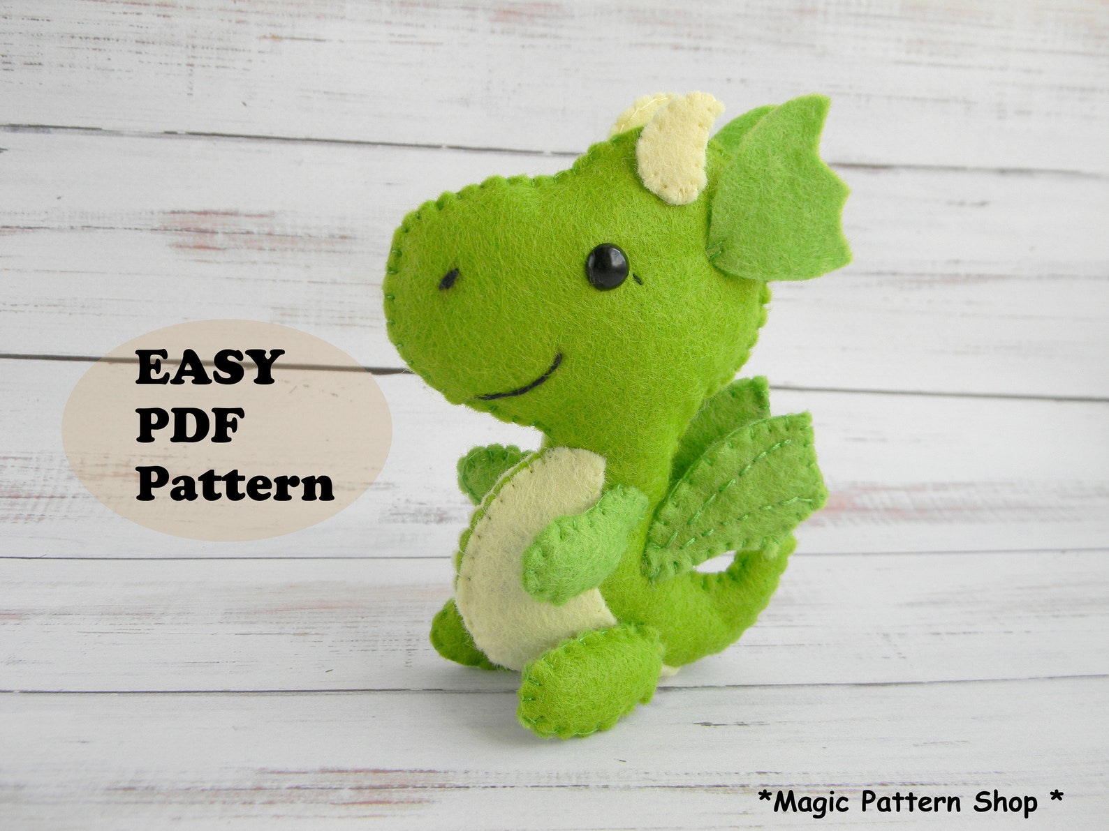 Dragon Felt Pattern PDF & SVG Cute Dragon Felt Pattern Dragon - Etsy