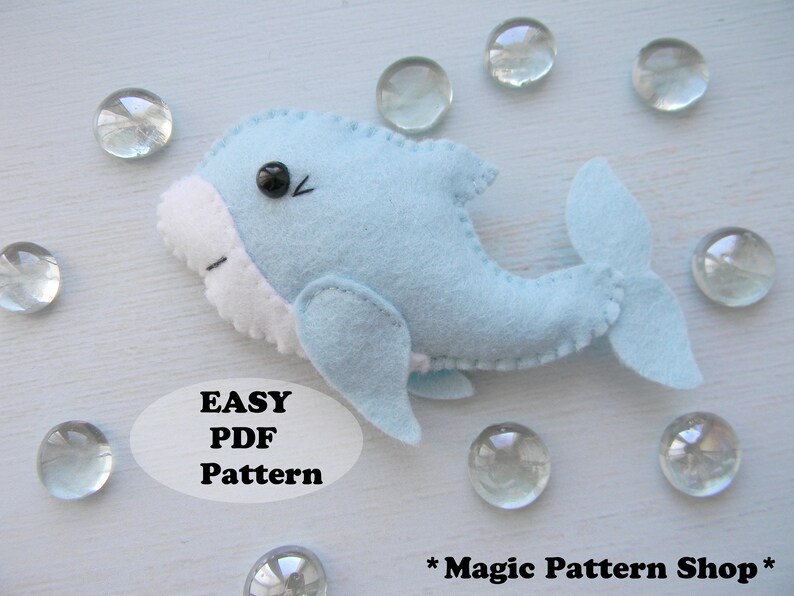 Dolphin PDF Pattern Felt Sewing Dolphin PDF Tutorial Baby - Etsy