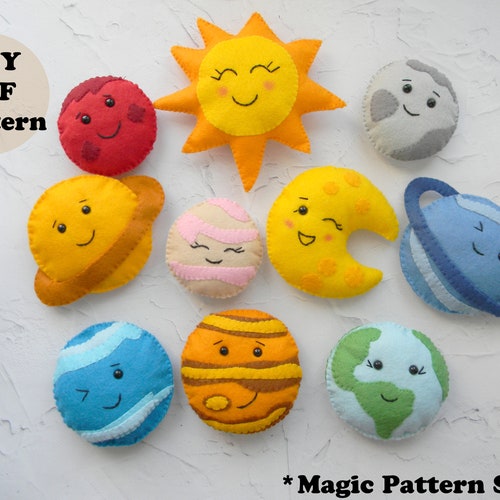 Space Baby Mobile Pattern PDF Felt Planet Mobile Rocketship - Etsy