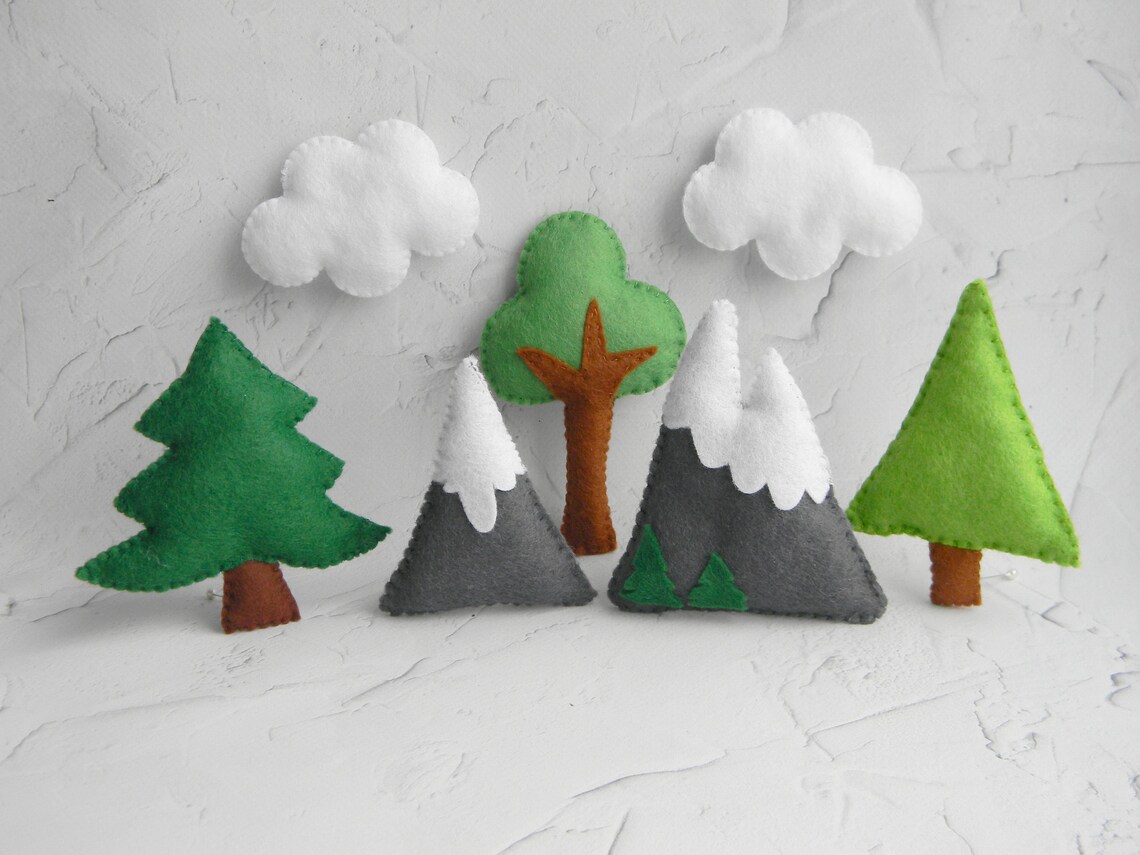Mountain Baby Mobile Pattern Felt bear moose mobile PDF | Etsy