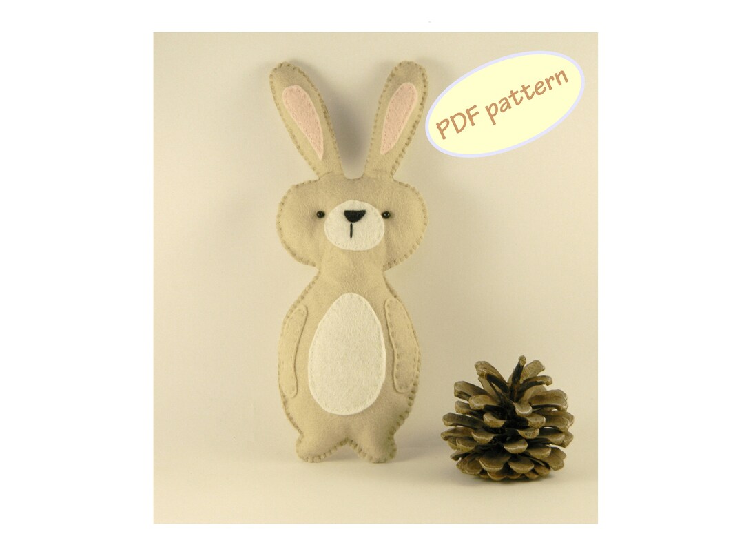 Bunny Plush Easy PDF Pattern Felt Bunny Pattern Easter Bunny Rabbit ...