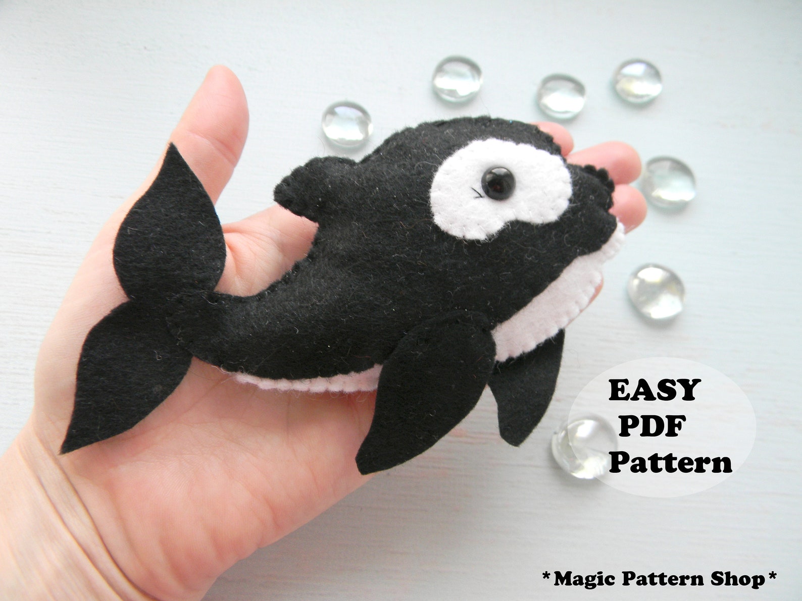 Orca PDF Pattern Felt Orca Whale Sewing Pattern Orca Whale - Etsy
