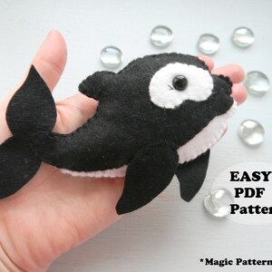 Orca PDF Pattern Felt Orca Whale Sewing Pattern Orca Whale Plushe Toy ...