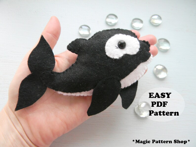 Orca PDF Pattern Felt Orca Whale Sewing Pattern Orca Whale - Etsy