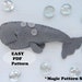 Sea Creatures PDF Pattern Felt Sewing Shark Whale Dolphin - Etsy