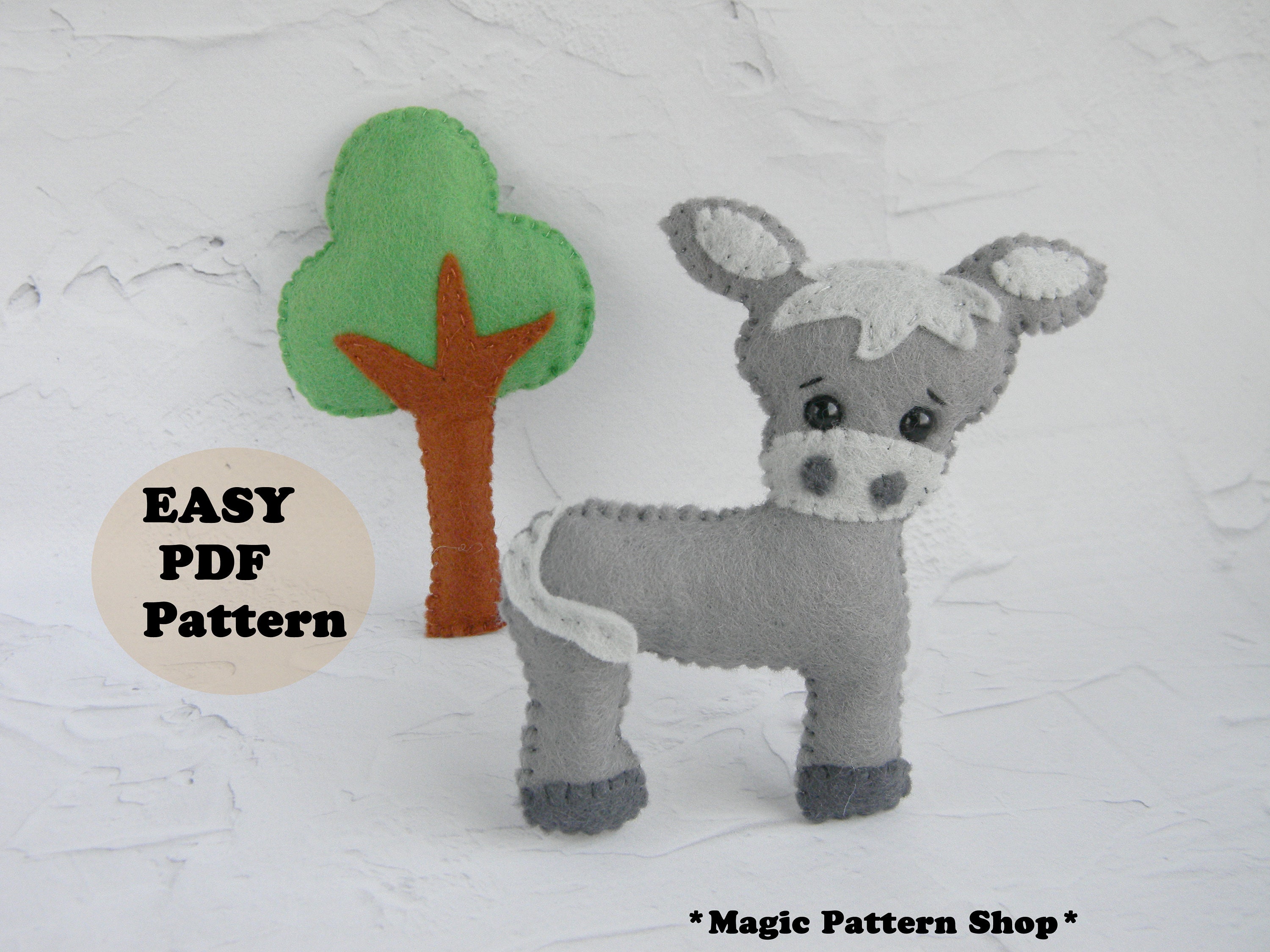 Farm Animal Sewing Pattern PDF Felt Stuffed Barnyard Animal - Etsy ...