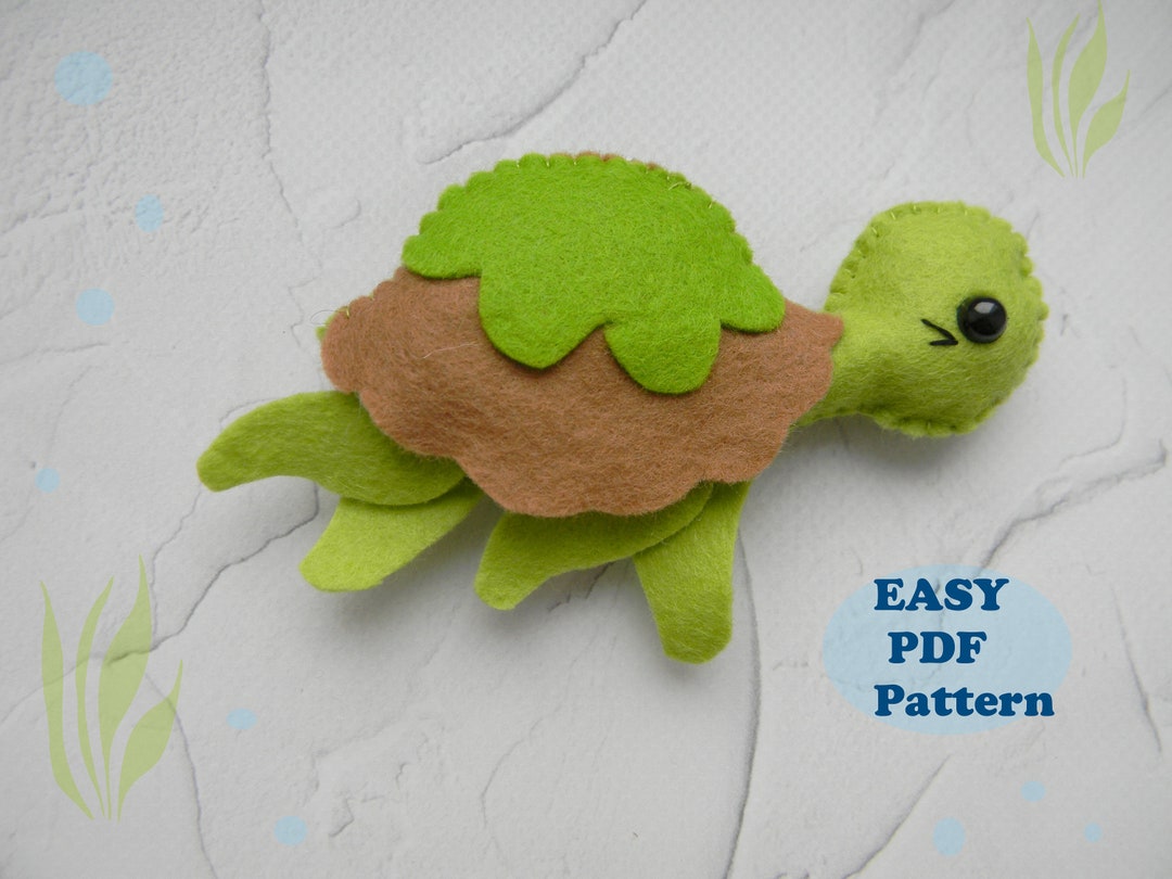 Turtle PDF Pattern Felt Turtle Sewing Pattern Turtle Plushe Toy Turtle ...