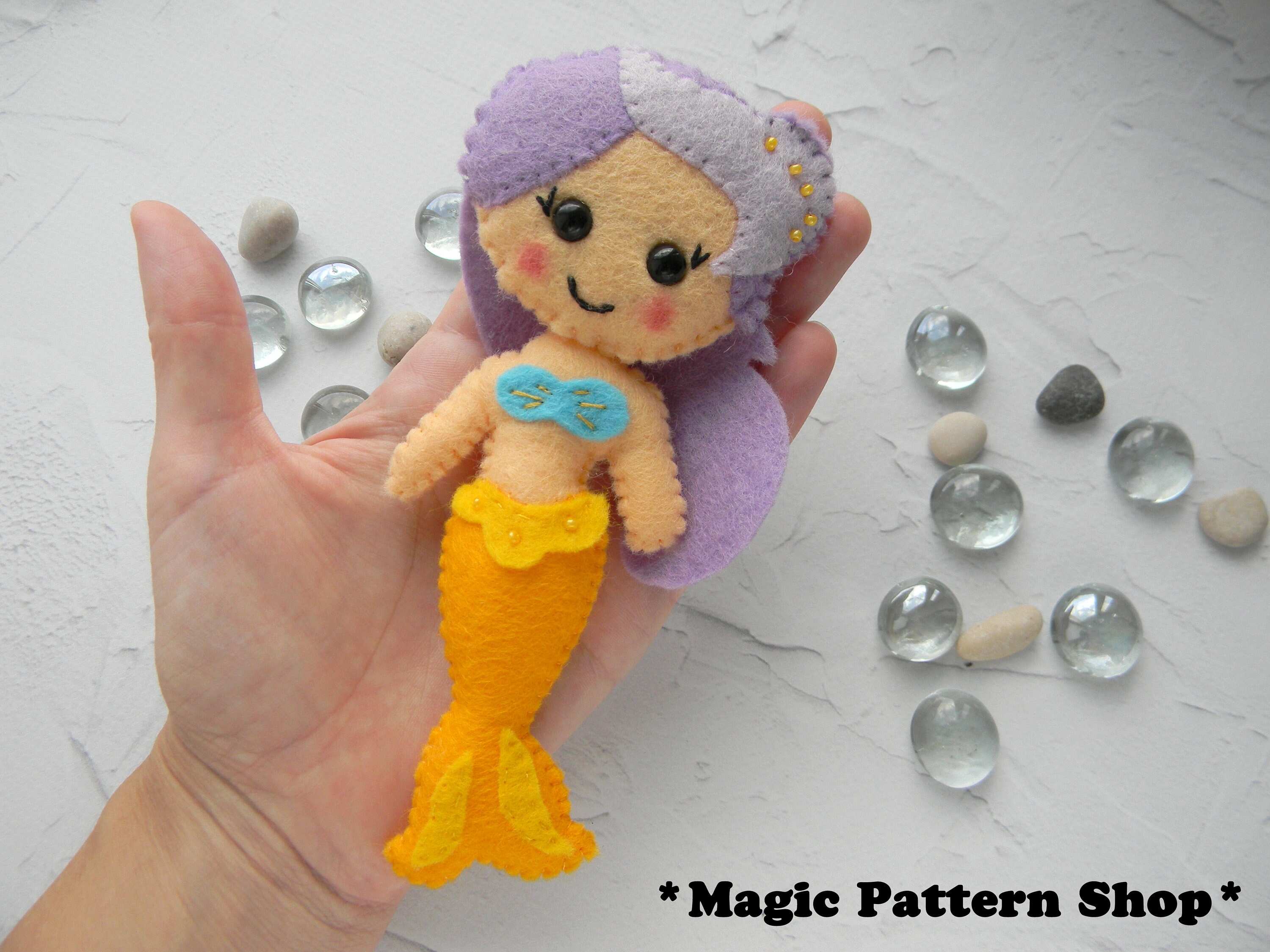 Mermaid Felt pattern PDF Mermaid doll sewing pattern Cute | Etsy