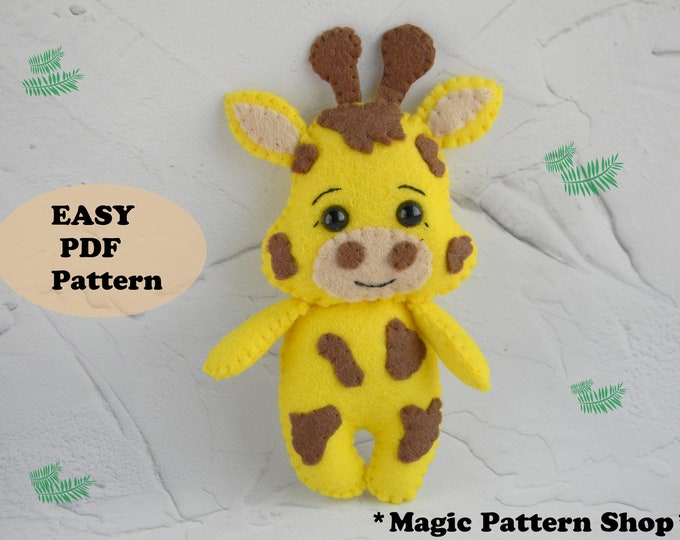Giraffe PDF, SVG Pattern, Felt Giraffe Sewing Tutorial, Safari Animal ...