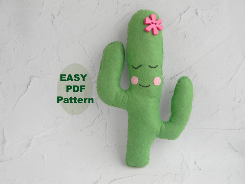 PDF Cactus Pillow Hand Sewing Pattern Felt Cactus Pattern | Etsy