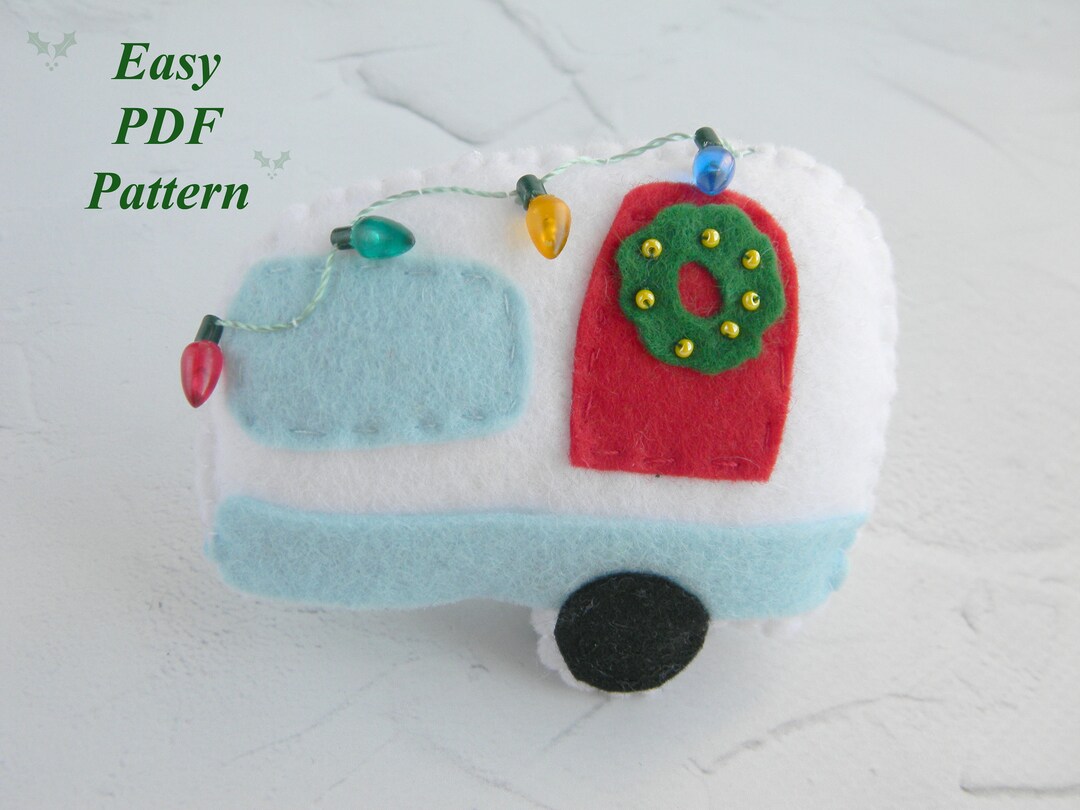 Felt Christmas Camper Ornament Pattern: DIY Caravan PDF - Etsy