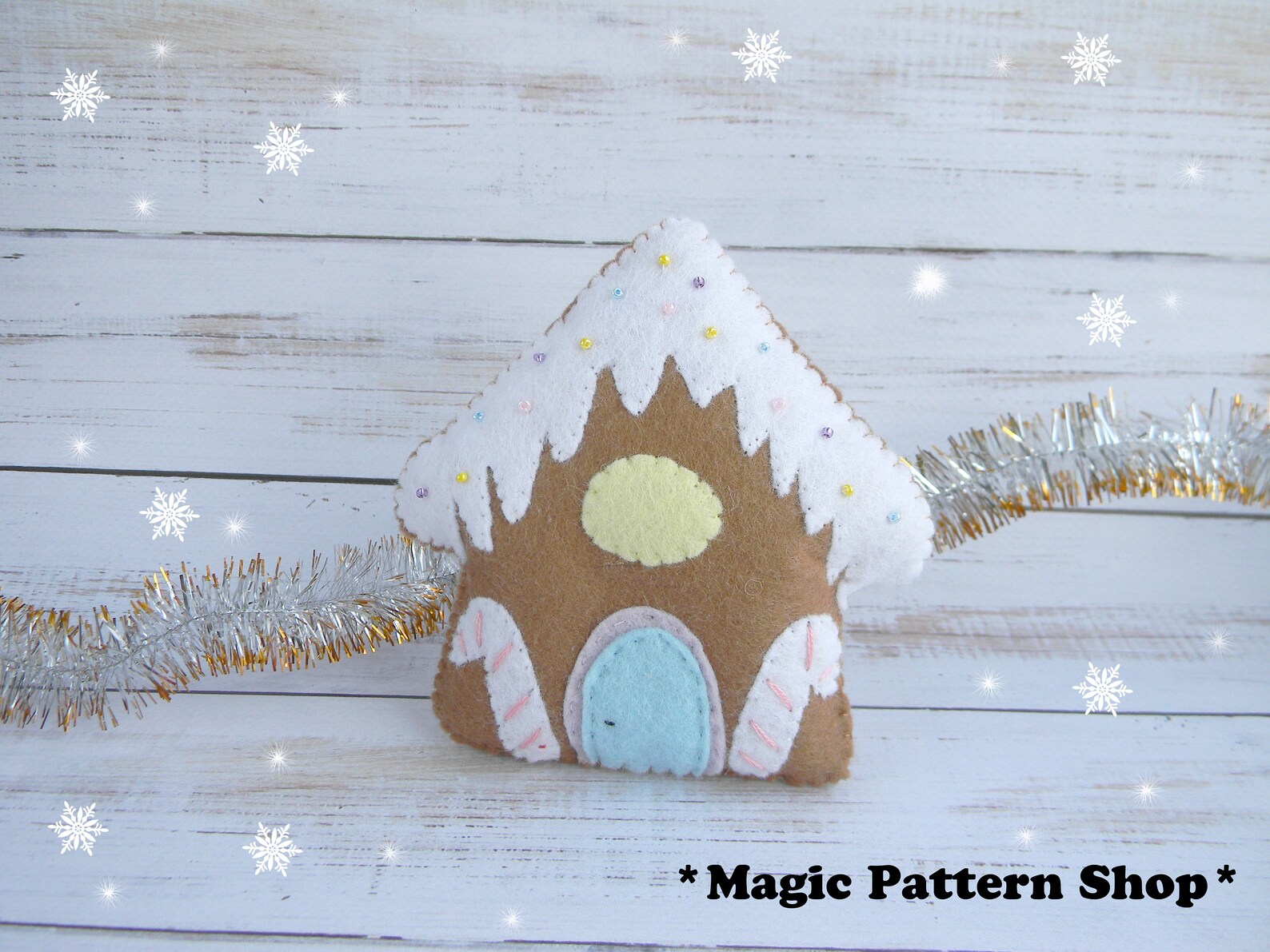 Gingerbread House Felt Pattern Christmas Ornaments Felt PDF - Etsy