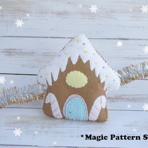 Gingerbread House Felt Pattern Christmas Ornaments Felt PDF Pattern ...
