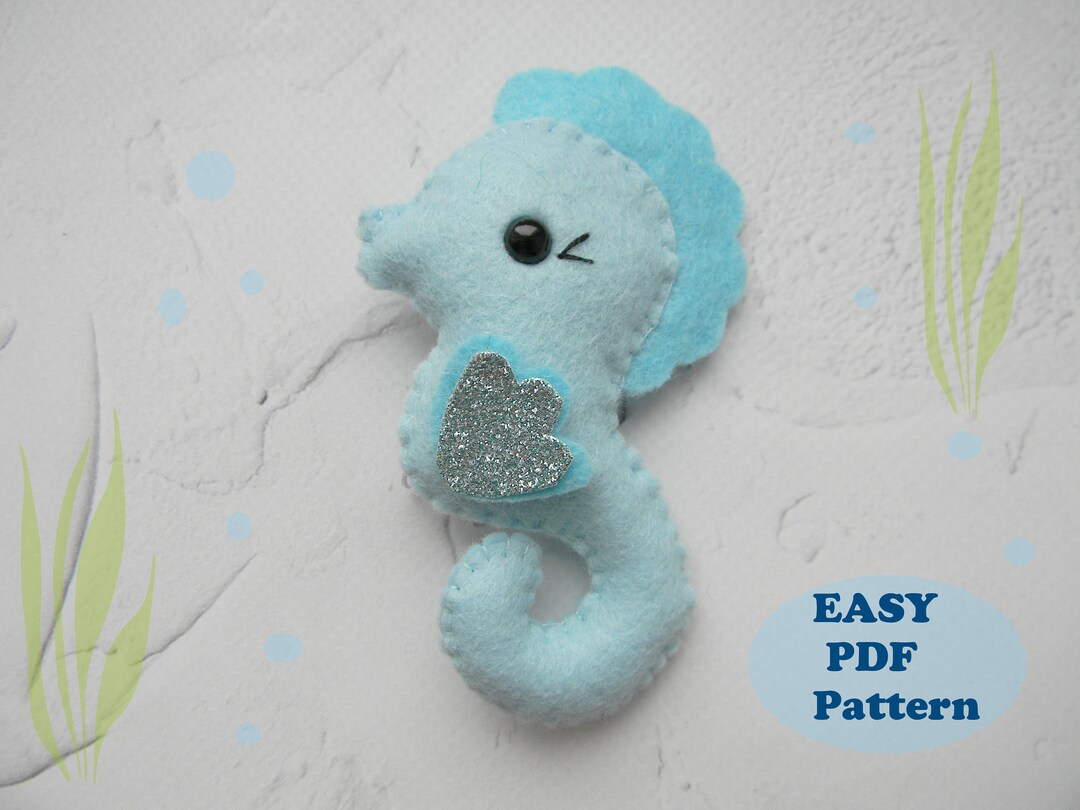 Seahorse PDF Pattern Felt Seahorse Sewing Pattern Seahorse Plushe Toy ...