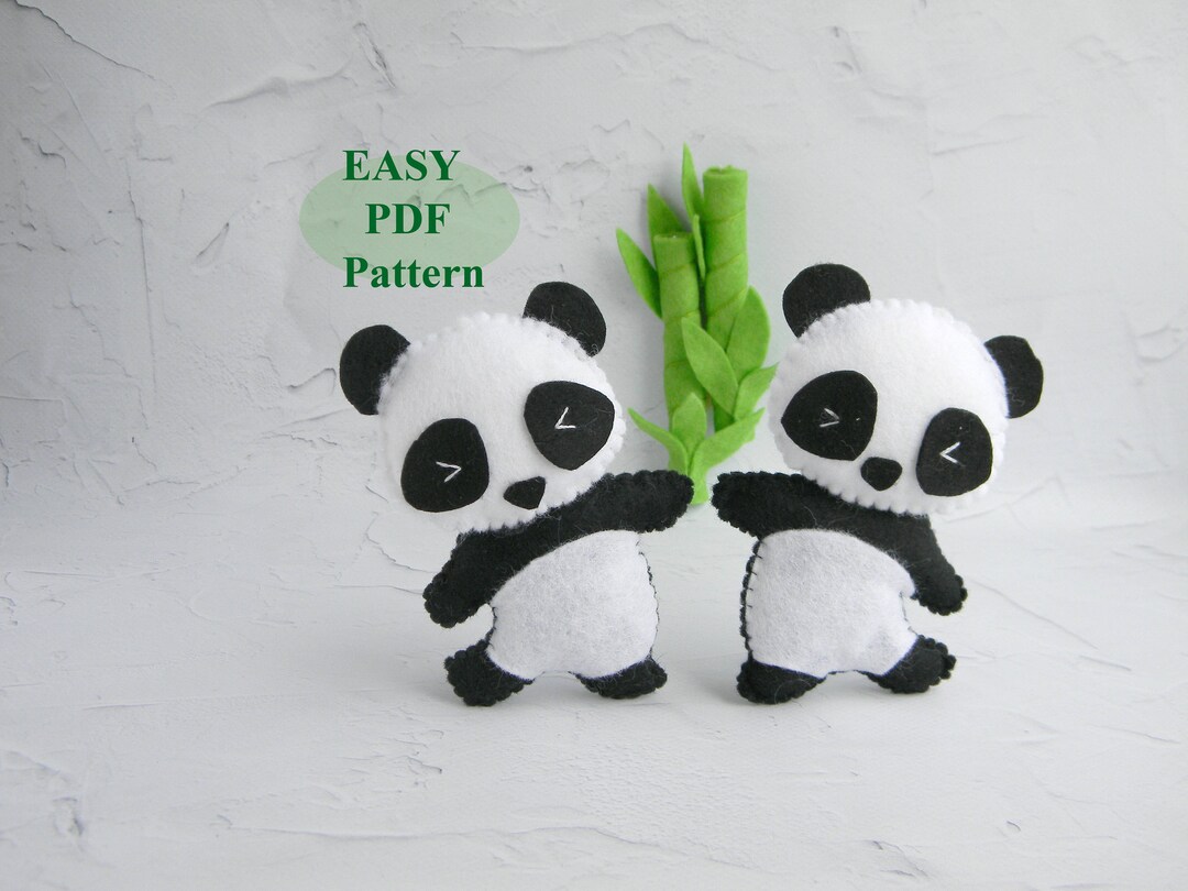 Panda Felt Ornament PDF Pattern Felt Panda Bear Sewing Pattern Panda ...