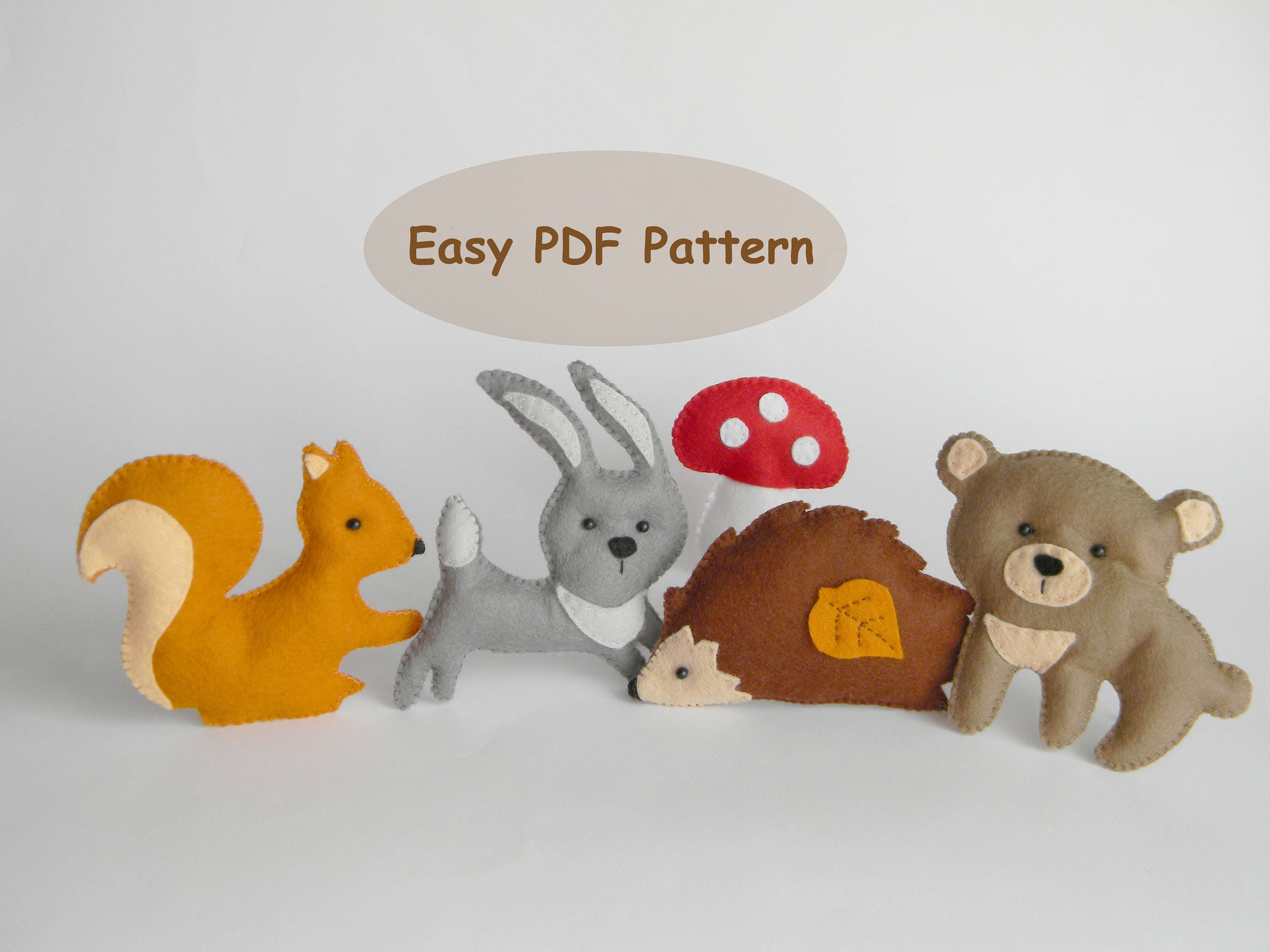 Felt Hedgehog Ornament Sewing Pattern: DIY Woodland Animal (PDF Pattern ...