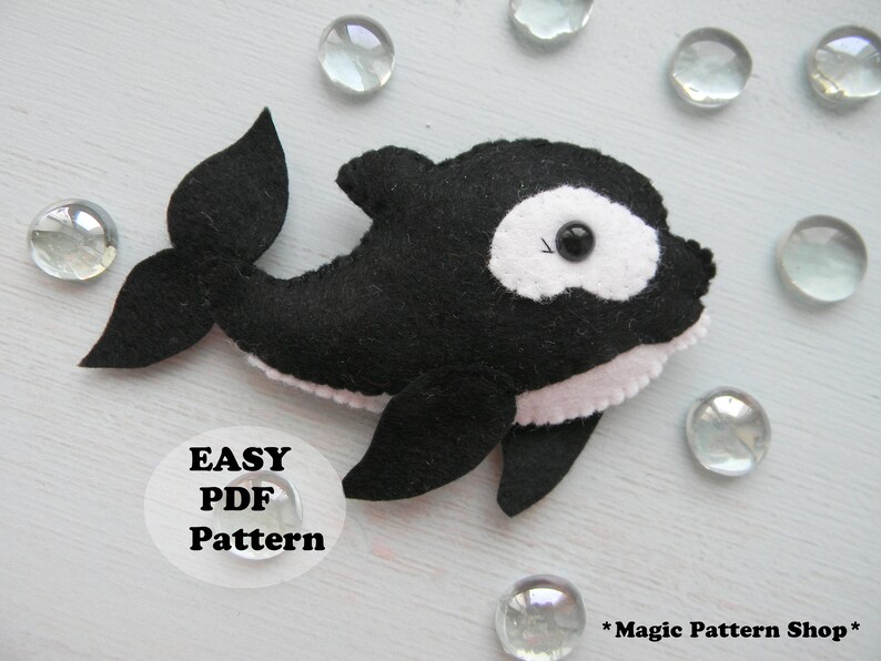 Orca PDF Pattern Felt Orca Whale Sewing Pattern Orca Whale - Etsy