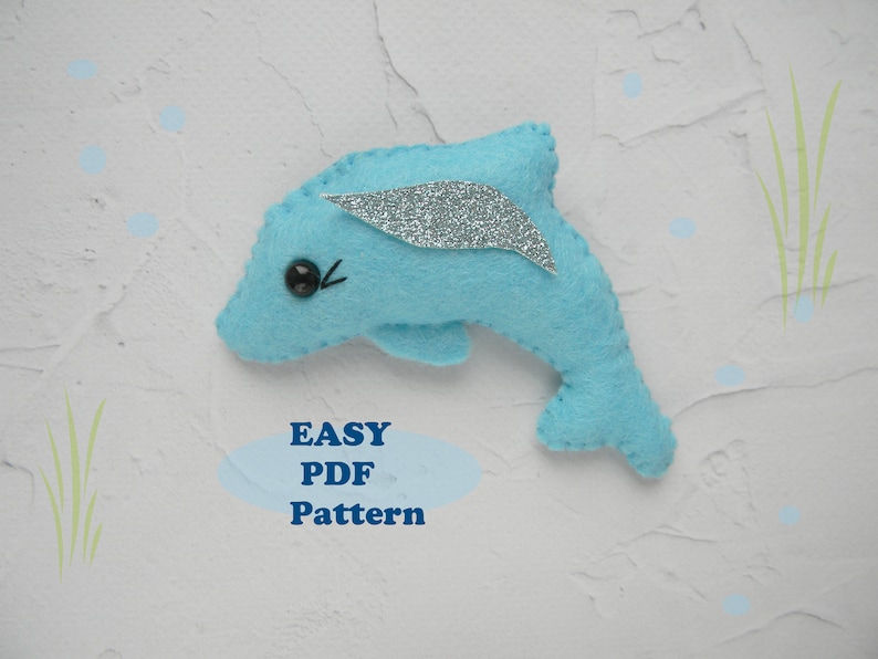 Dolphin PDF Pattern Felt Dolphin Sewing Pattern Dolphin Plushe | Etsy