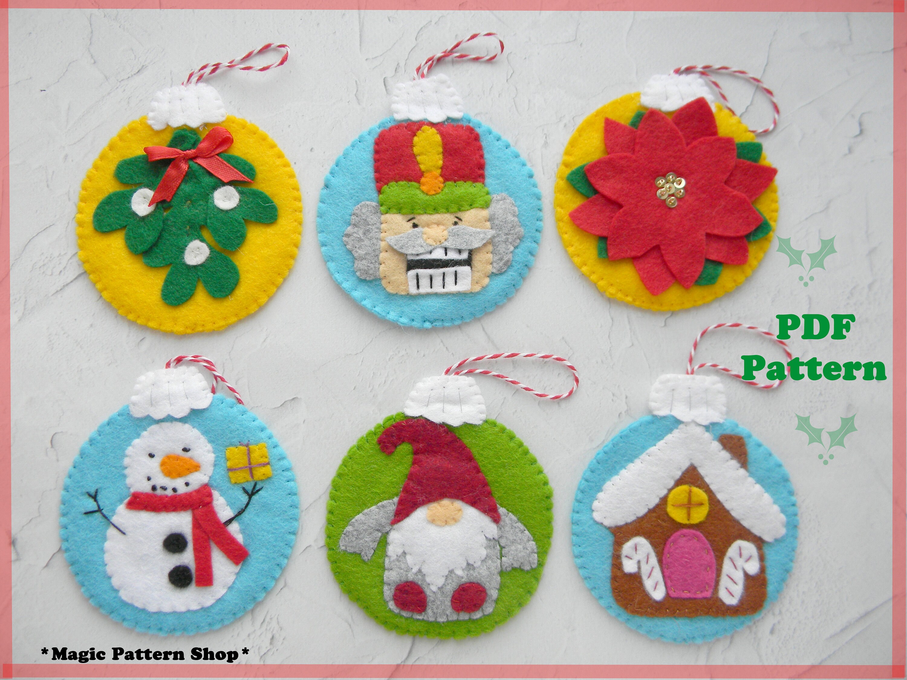 Set 6 Christmas Baubles PDF Pattern Christmas Ornament Pattern - Etsy