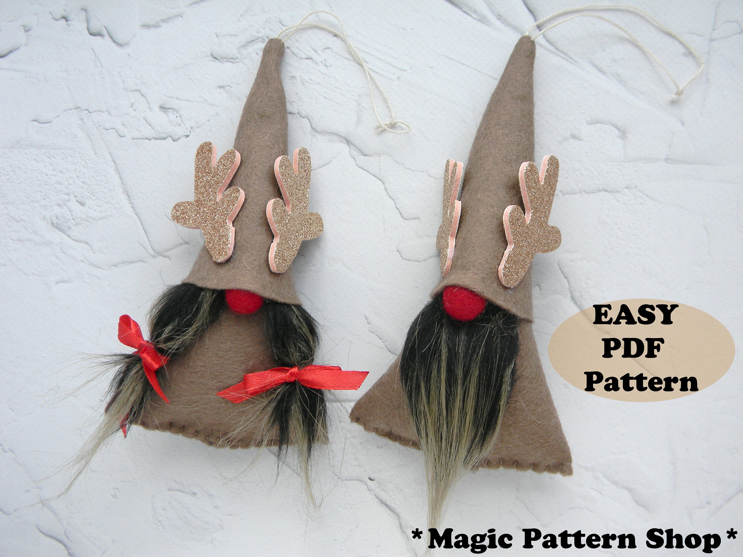 Reindeer Gnome Pdf Pattern Christmas Reideer Pattern Christmas - Etsy