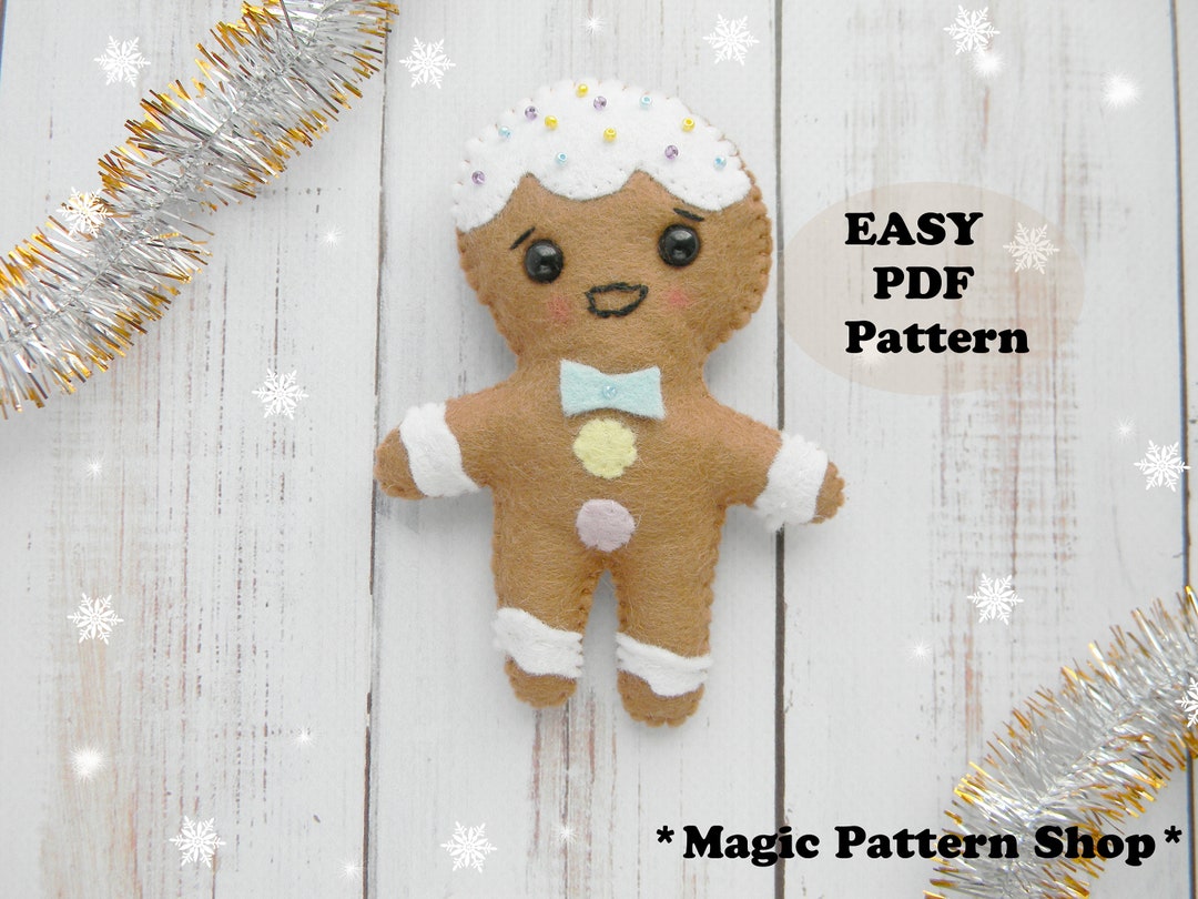 Gingerbread Man Felt Pattern Christmas Ornaments PDF Pattern ...