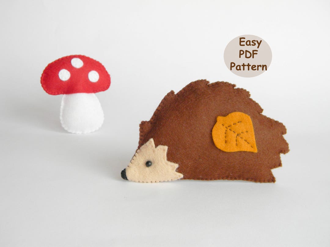 Hedgehog Sewing Pattern Woodland Felt Ornament Pattern DIY Hedgehog ...