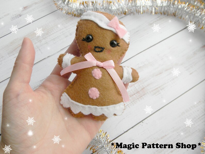 Gingerbread Girl Felt Pattern Christmas Ornaments Felt PDF - Etsy