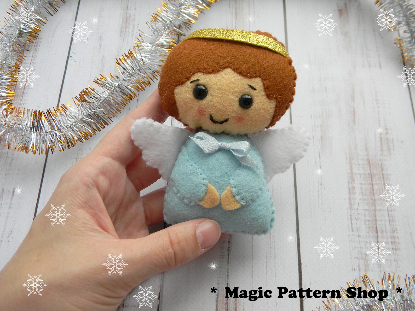 Felt Angel Ornament PDF Christmas Boy Angel Ornament Plush | Etsy