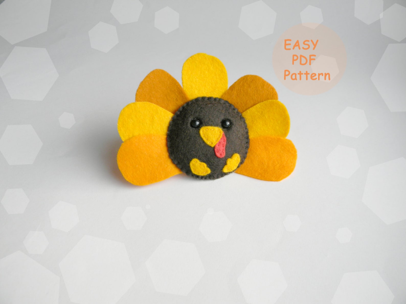 Easy PDF Pattern Felt Turkey Ornament Turkey Plush Toy Turkey - Etsy