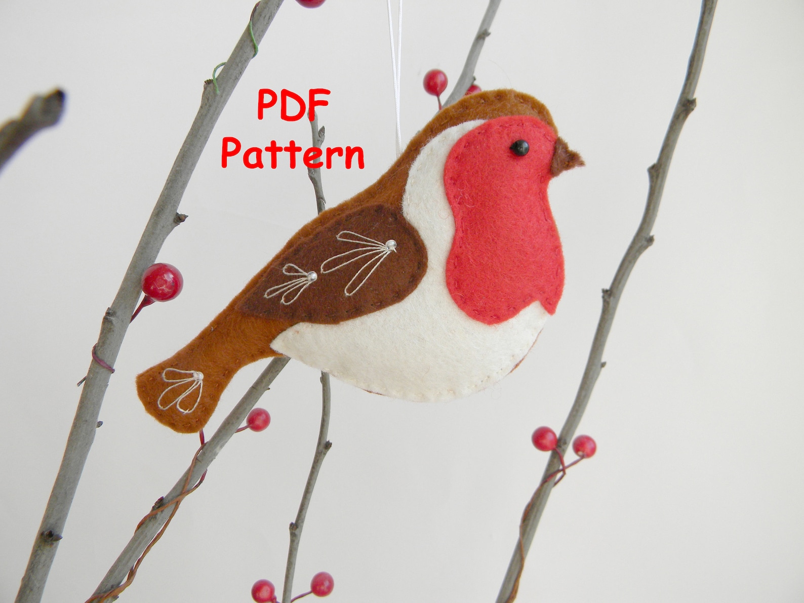 Felt Robin Ornament Sewing Pattern: Bird Plush (PDF Pattern) - Etsy UK