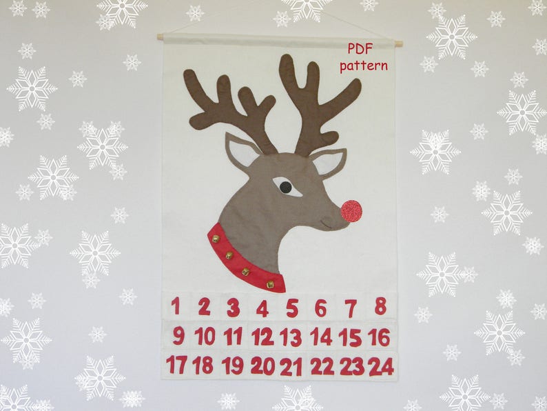 PDF Pattern Reindeer Advent Calendar Christmas Felt Advent | Etsy