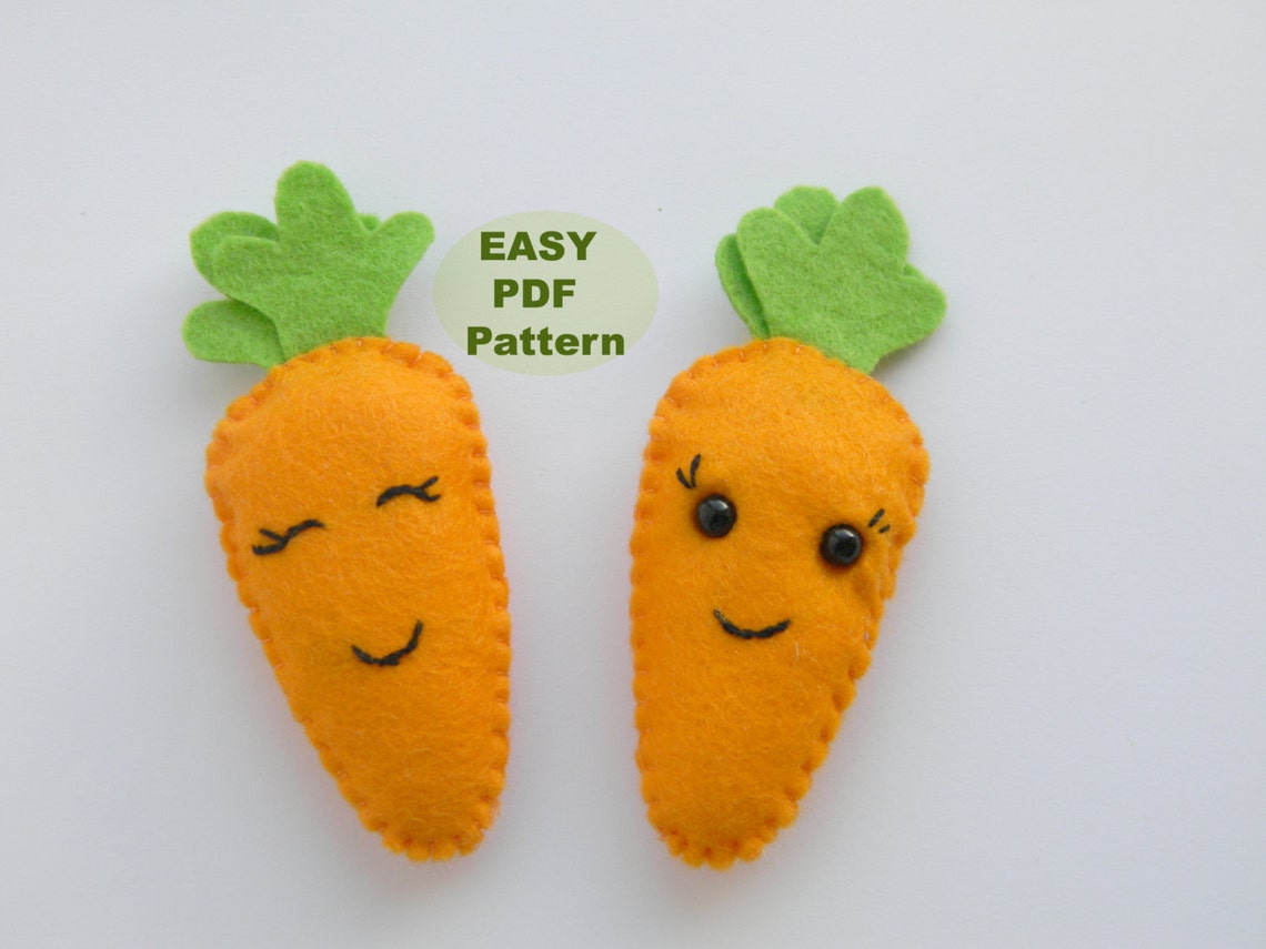 PDF Pattern Carrot Ornament Pattern Cute Veggies Easy Sewing - Etsy