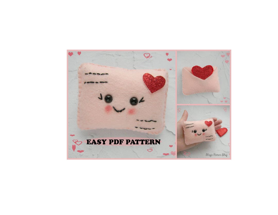 Love Letter Pattern Valentines Day Pattern Felt Pattern PD Flove ...
