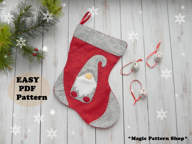 Christmas Stocking PDF Pattern Felt Christmas Stocking Pattern - Etsy